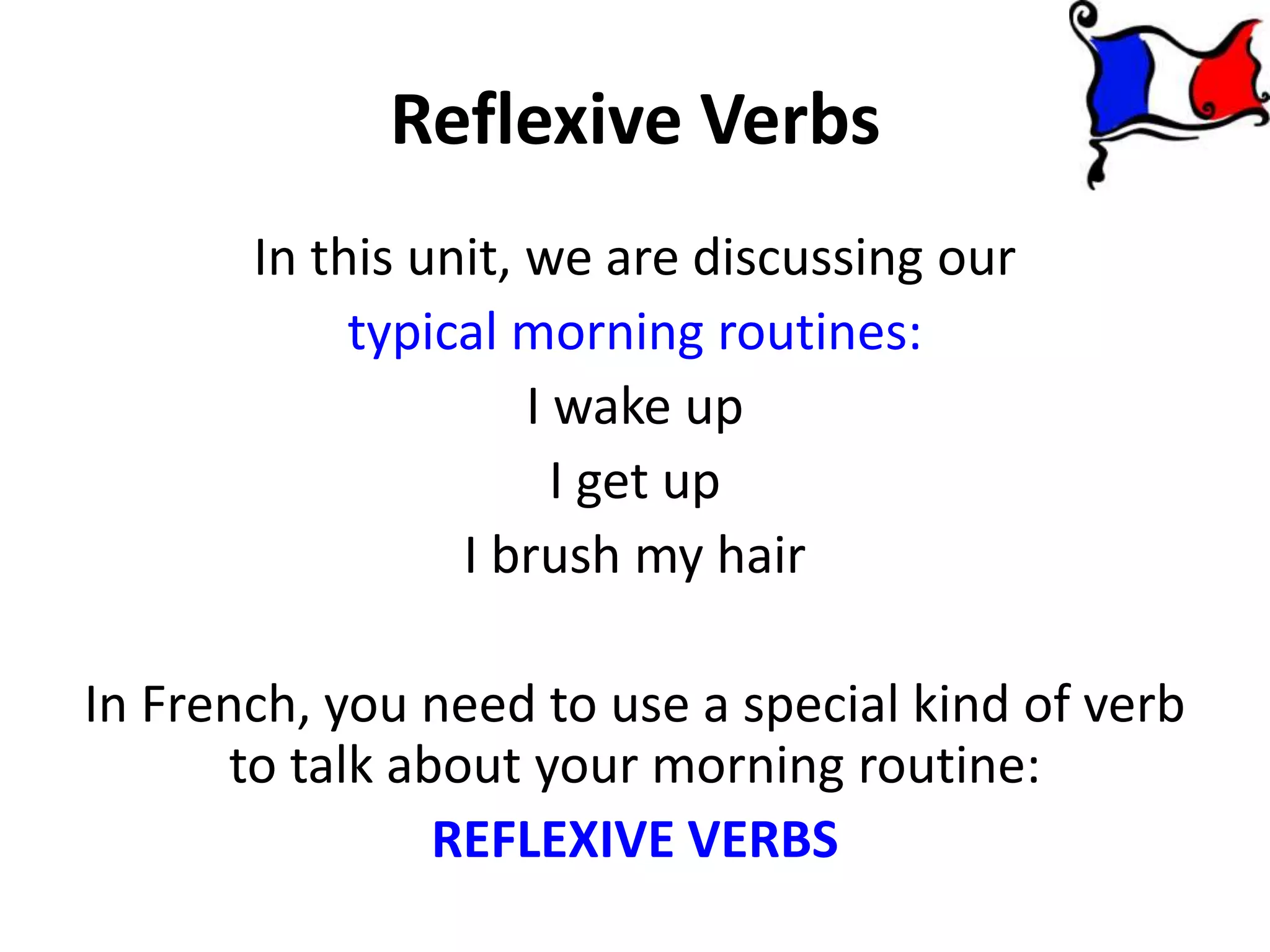 Les Verbes Pronominaux / Reflexive Verbs | PPTX