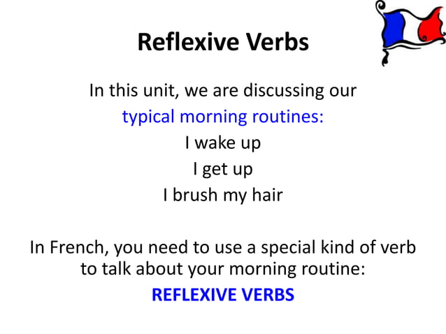 Les Verbes Pronominaux / Reflexive Verbs | PPTX