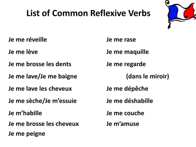 Les Verbes Pronominaux / Reflexive Verbs | PPTX