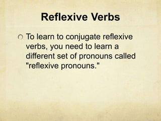 Reflexive verbs | PPTX