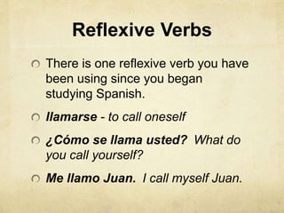 Reflexive verbs | PPTX