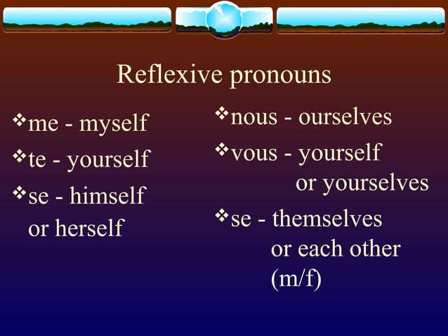 Reflexive verbs (french) | PPT | Shaving | Personal Care