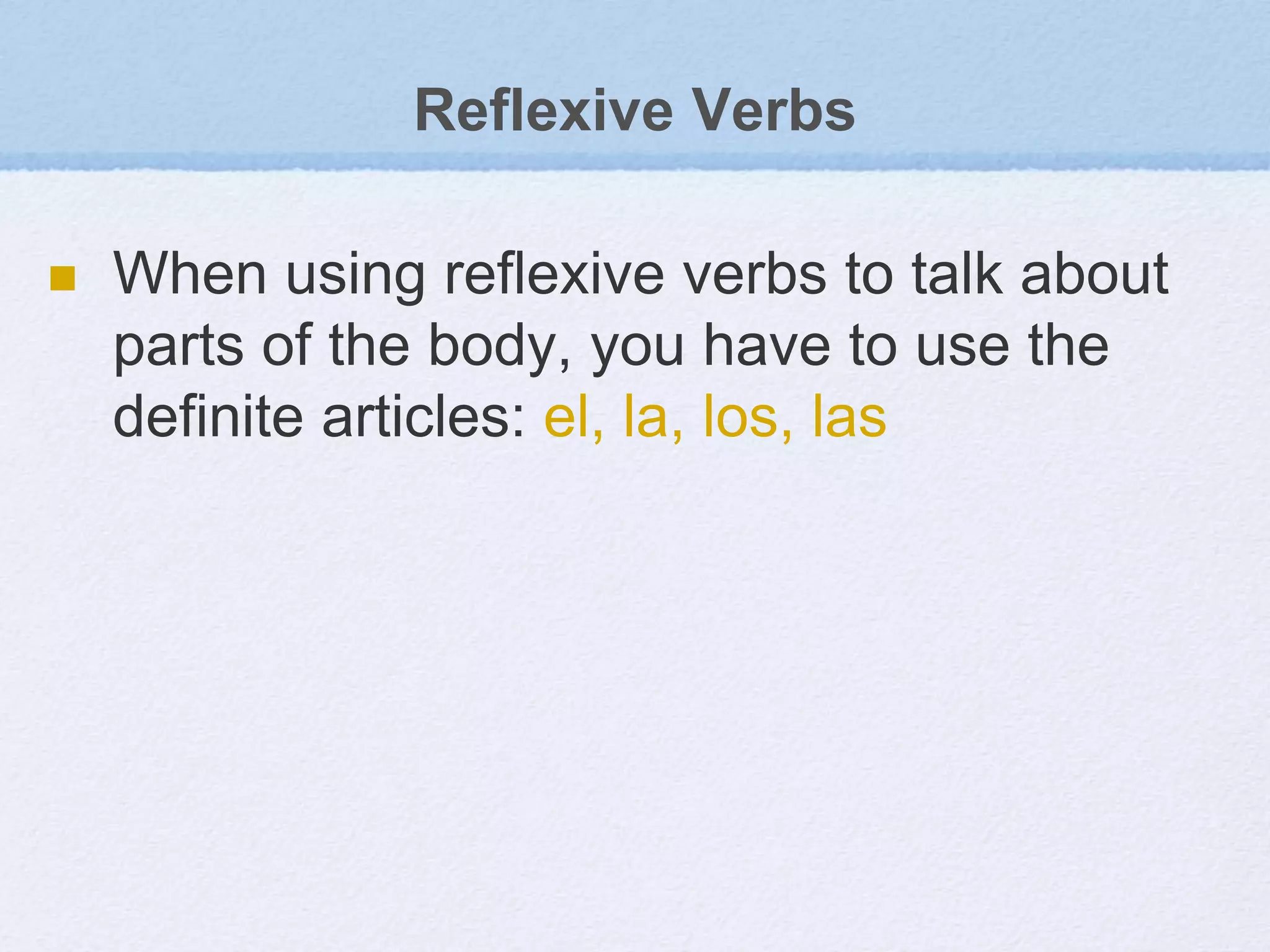 Reflexive verbs notes (intro conjugation) copy copy 2 | PPSX | Bath and ...