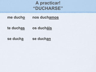 Reflexive verbs notes (intro conjugation) copy copy 2 | PPSX | Bath and ...