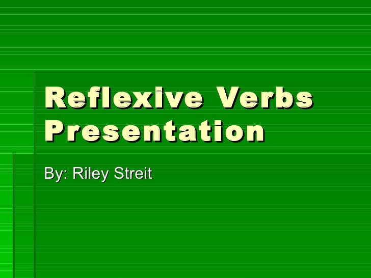 What is a reflexive verb - nraviews
