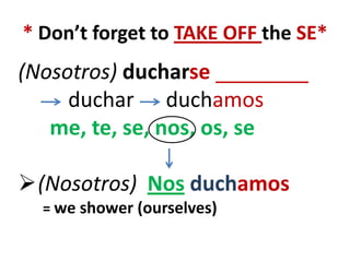 Reflexive verbs slideshow pp | PPTX