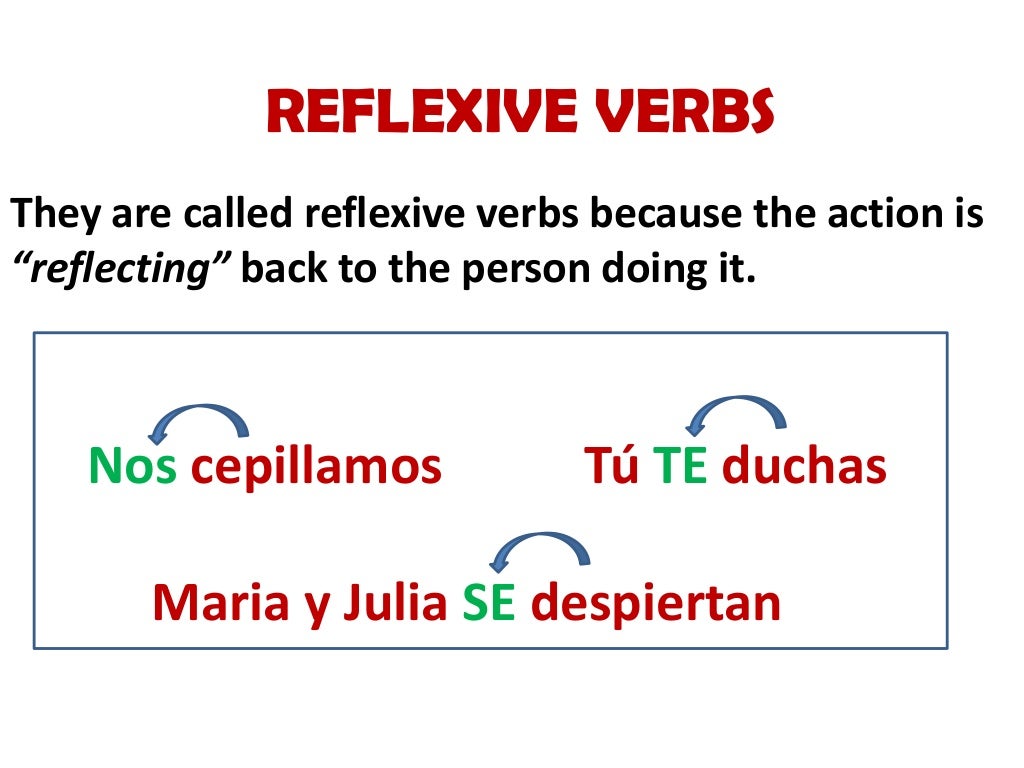 What is a reflexive verb - beanple