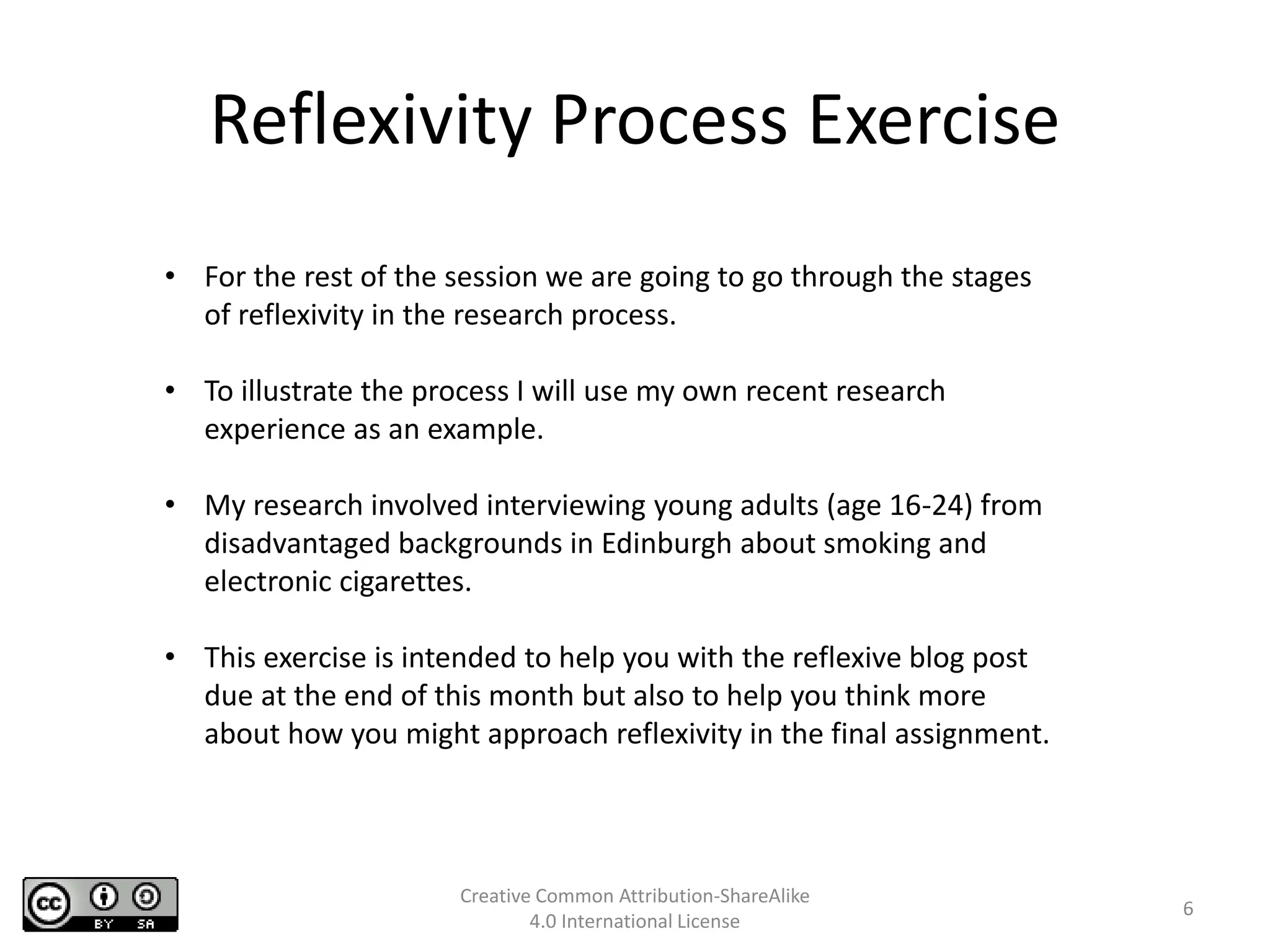 Reflexivity lecture and continuous exercise | PPTX
