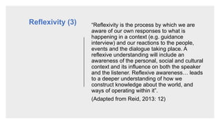 The importance of the reflexive practice in career guidance and ...