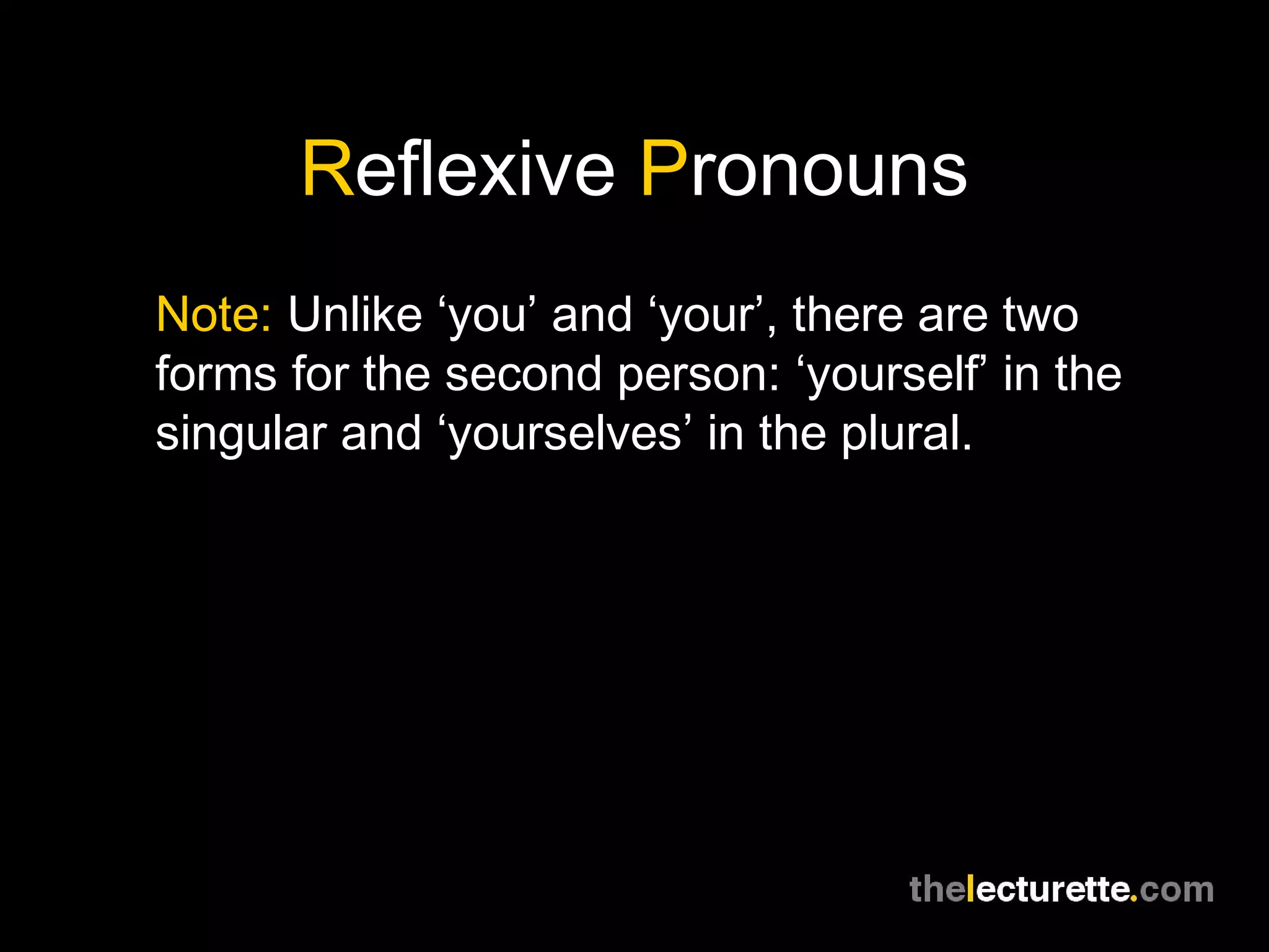 Reflexive pronouns | PPT