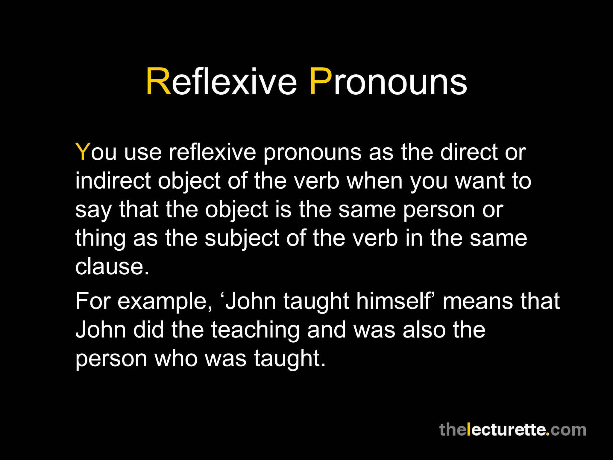 Reflexive pronouns | PPT