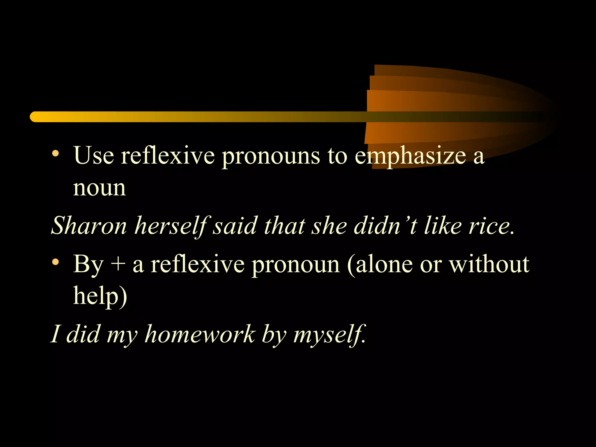 Reflex Pronouns | PPT