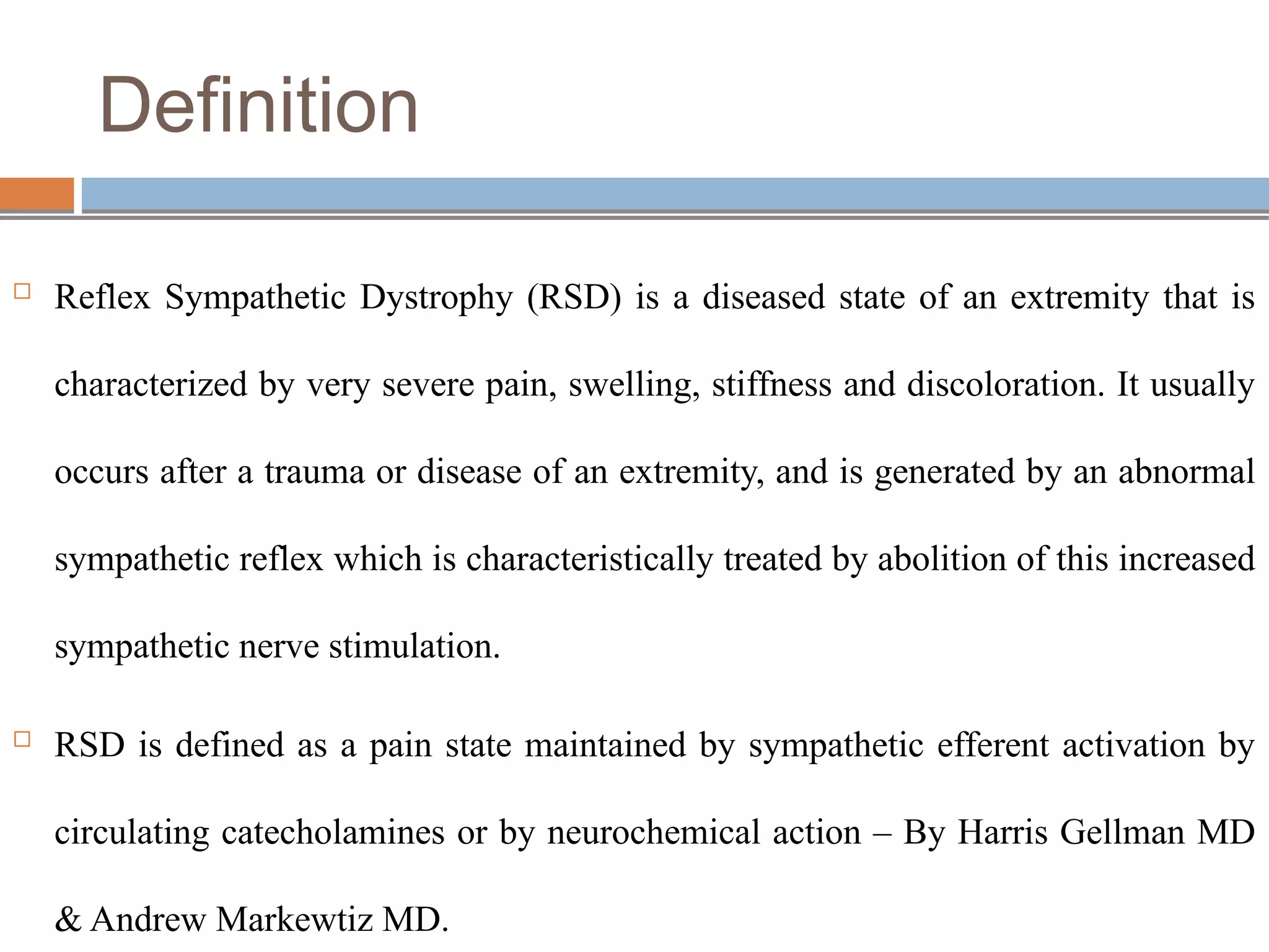 Reflex symapathetic dystrophy | PDF