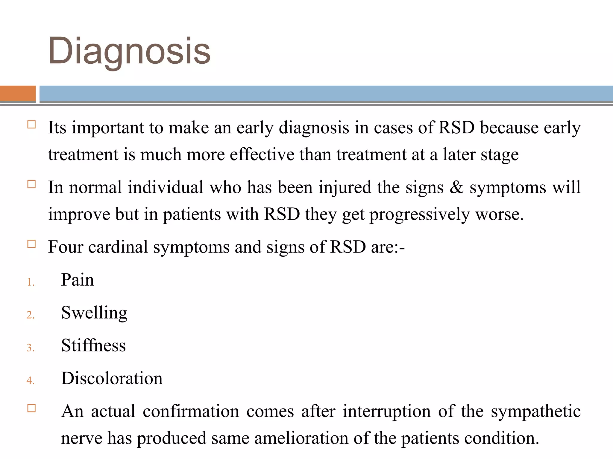 Reflex symapathetic dystrophy | PDF