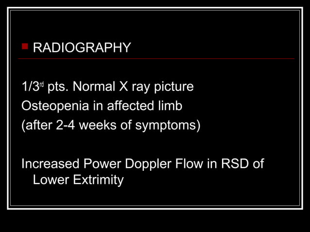 Reflex sympathetic dystrophy (1) | PPT | Brain and Nervous System ...