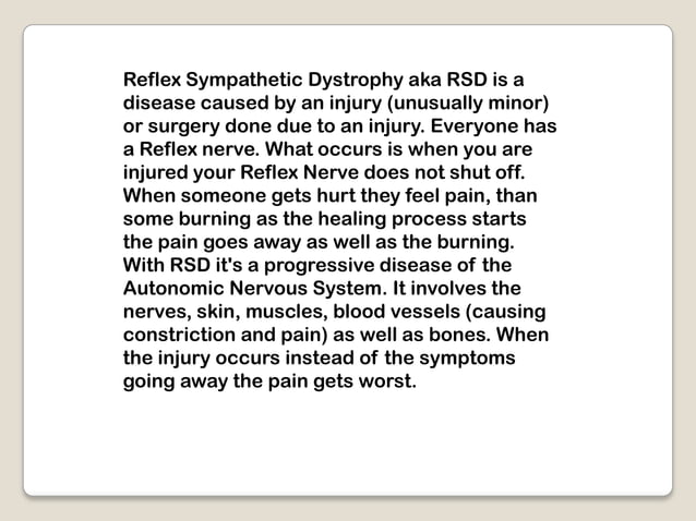 Reflex sympathetic dystrophy, what is it | PPTX | Death, Injury, or ...