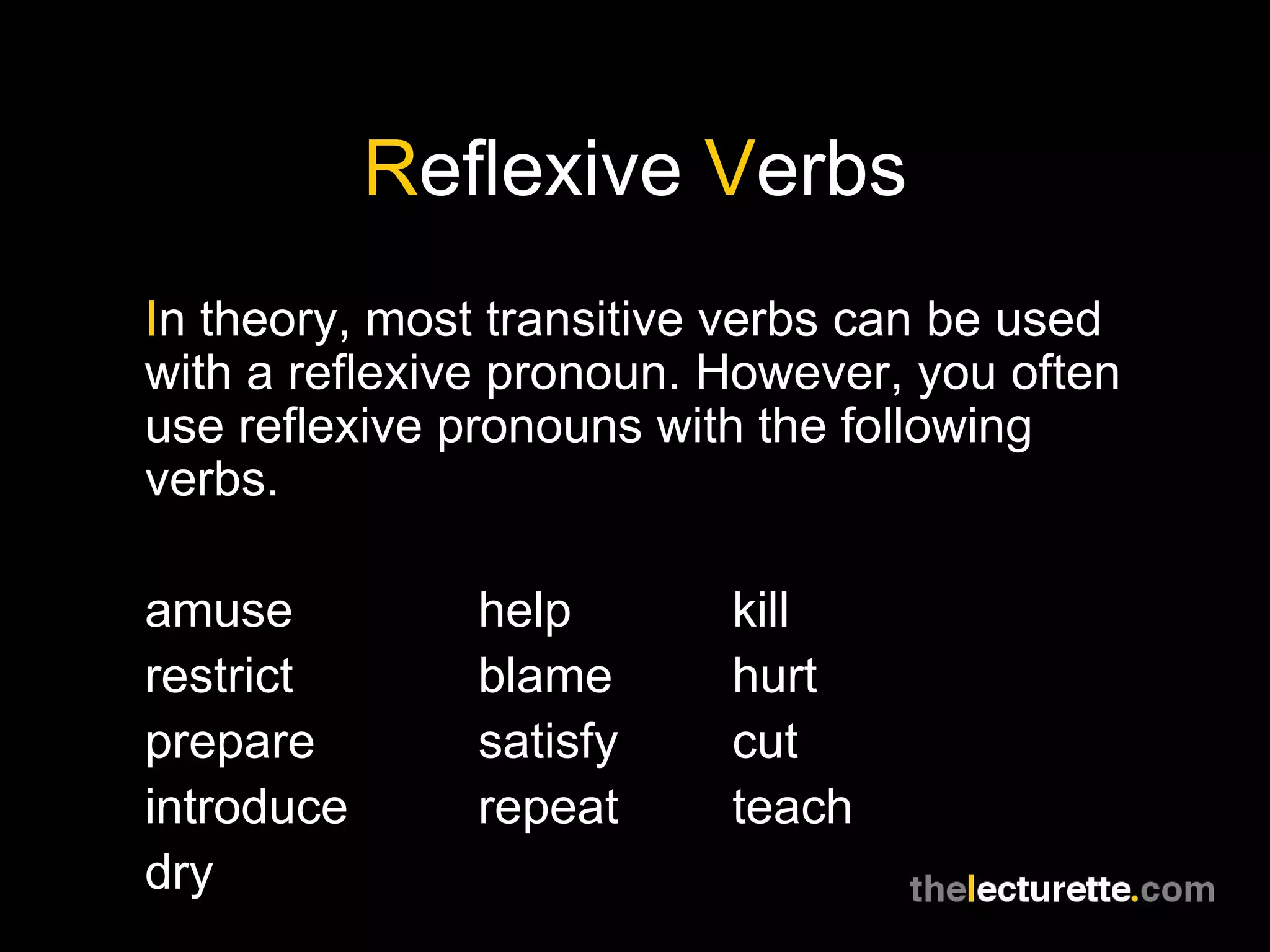 Reflexive Verbs | PPT