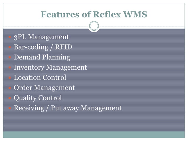 Reflex wms | PPTX