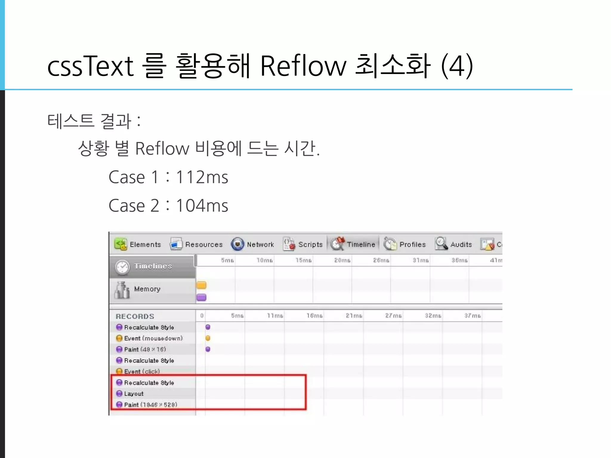 Reflow and repaint 성능 비용 | PDF