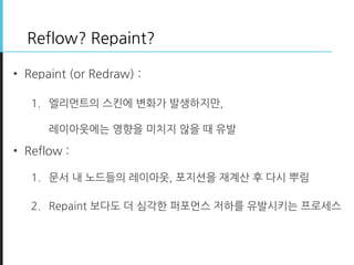 Reflow and repaint 성능 비용 | PDF