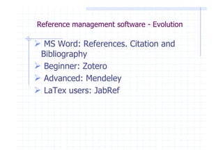 Use of Reference Management Software in Social Science | PDF
