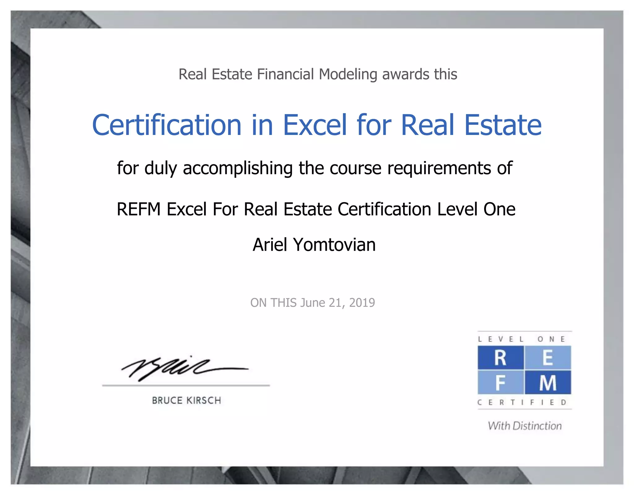 REFM Certificate | PPT