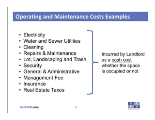 REFM Commercial Real Estate Comparative Lease Analysis Tutorial Slides ...