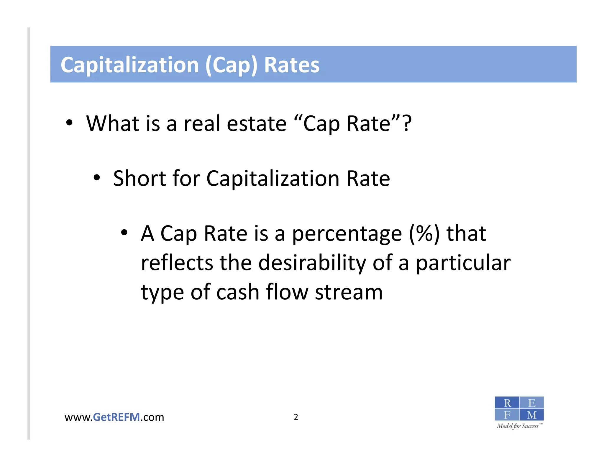 REFM's Truly Understanding Cap Rates | PDF | Stocks and Bonds ...