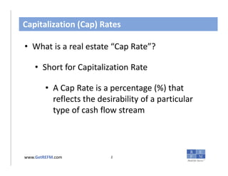 REFM's Truly Understanding Cap Rates | PDF | Stocks and Bonds ...