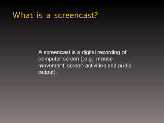 RefNet Presentation: Screencasting 2010 | PPT
