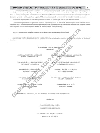 Reforma art. 119 Codigo Tributario de El Salvador | PDF