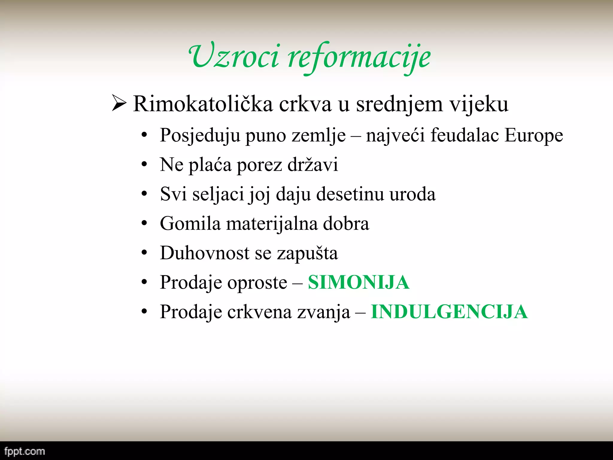 Reformacija – uzorci i širenje | PPTX