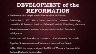 Reformation by Martin Luther | PPT