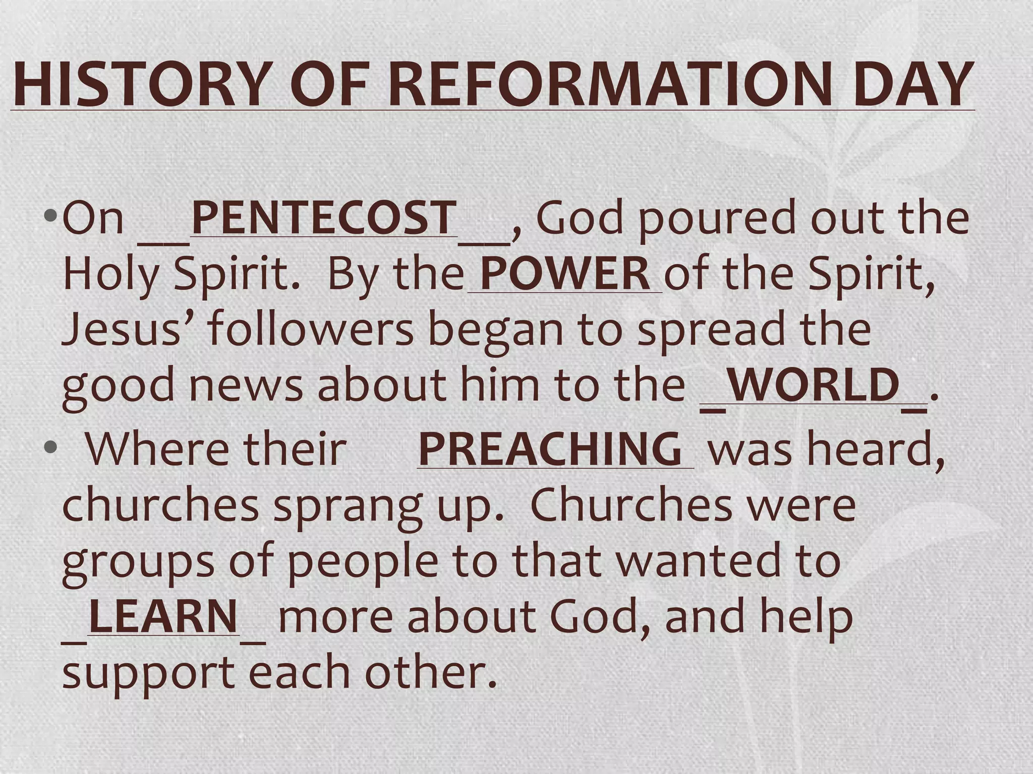 Reformation day powerpoint | PPTX