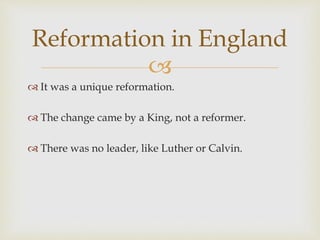 The Reformation in England | PPTX