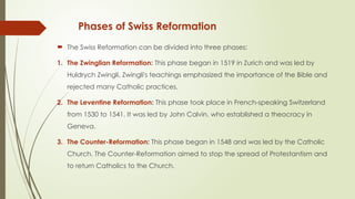 Reformation in Switzerland : Role of Zwingli and Calvin | PPT