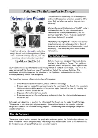 Reformation reading | PDF