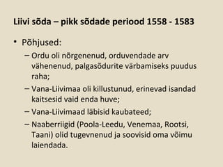Reformatsioon ja Liivi sõda Vana-Liivimaal | PPT