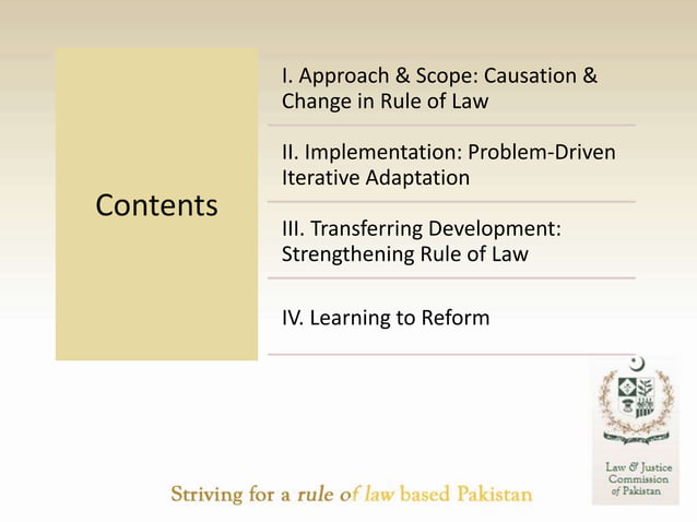 Rule of Law Reforms, Design & Implementation | PPT
