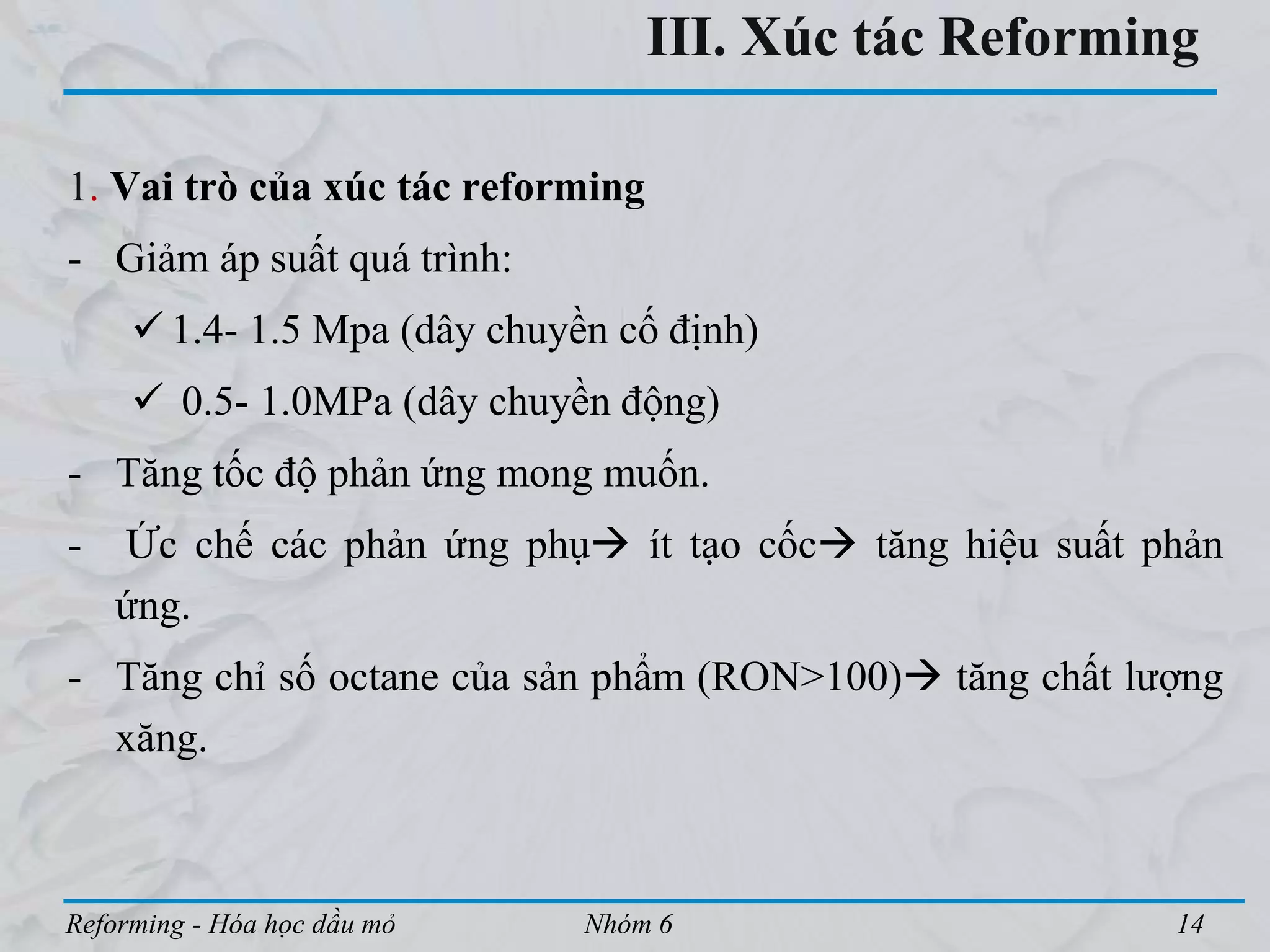 hóa học dầu mỏ reforming | PPTX