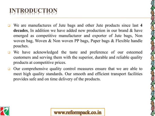 Reform packaging ppt presentation | PPTX