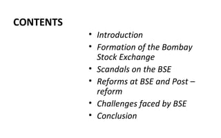 Reforms At Bombay Stock Exchange, Asia’S Oldest | PPT