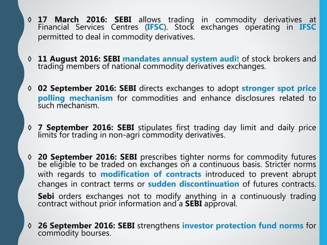 Reforms and development in derivatives | PPT