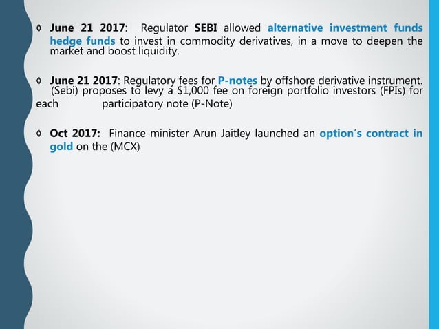 Reforms and development in derivatives | PPT