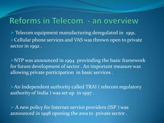 Reforms in telecom sector | PPTX