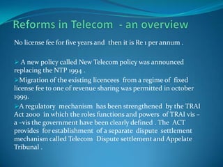 Reforms in telecom sector | PPTX