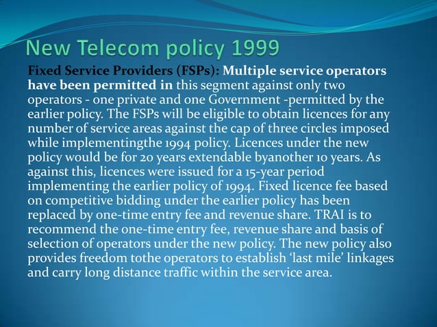 Reforms in telecom sector | PPT | Free Download