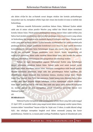 Makalah Reformulasi Pemikiran Hukum Islam | PDF