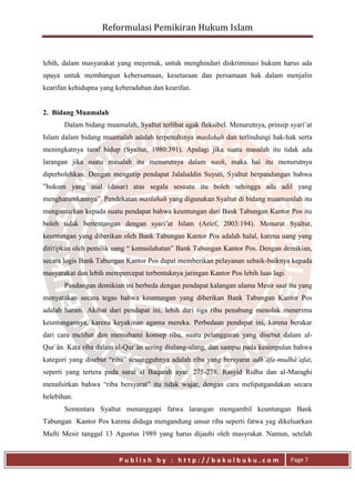 Makalah Reformulasi Pemikiran Hukum Islam | PDF