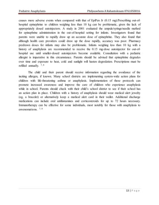 Anaphylaxis Pediatric | DOCX